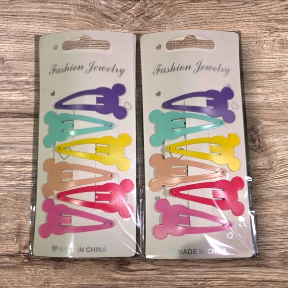 Disney | Accessories | Disney Mickey Mouse Snap Hair Clips 2 Full Sets ...